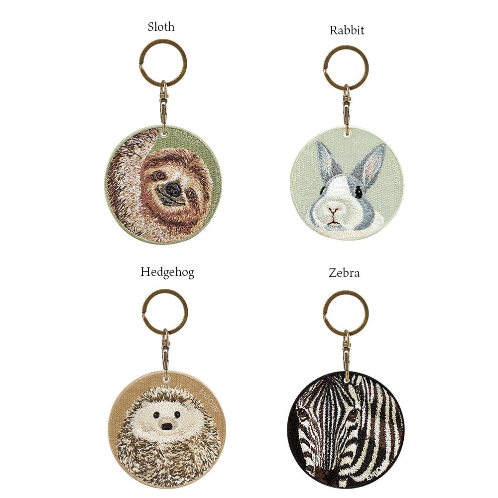 EMJOUR エンジュール 刺繍 キーホルダー チャーム 台湾 ナマケモノ うさぎ ハリネズミ シマウマ ゼブラ ラビット sloth ra – Emjour Japan